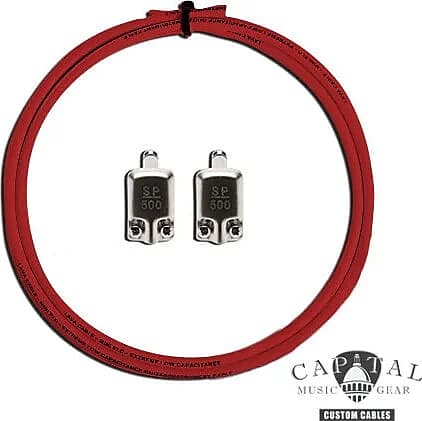 Cable DIY Kit with Square Plugs SP500 (2) and Lava Cable Red | Reverb