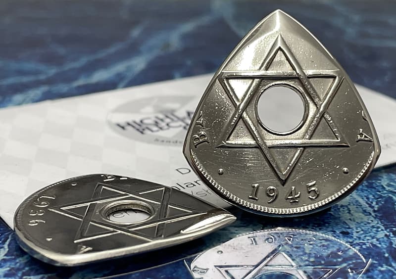 The Highland Plectrum Co. One 1945 West Africa Penny Coin | Reverb