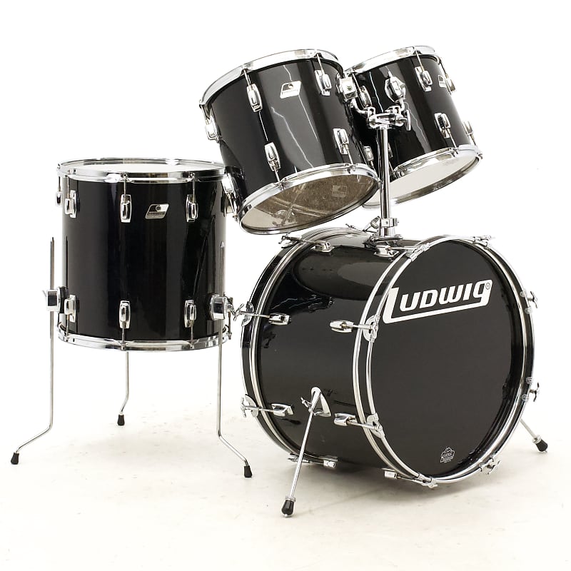Ludwig Rocker 4-Pc Drumset, 1980s, Black | Reverb