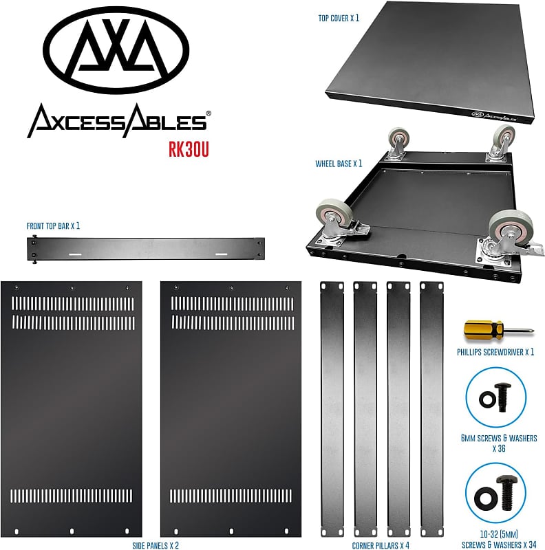 AxcessAbles RK 30U Rack-Mount Cabinet Case w/Caster Wheels | Reverb
