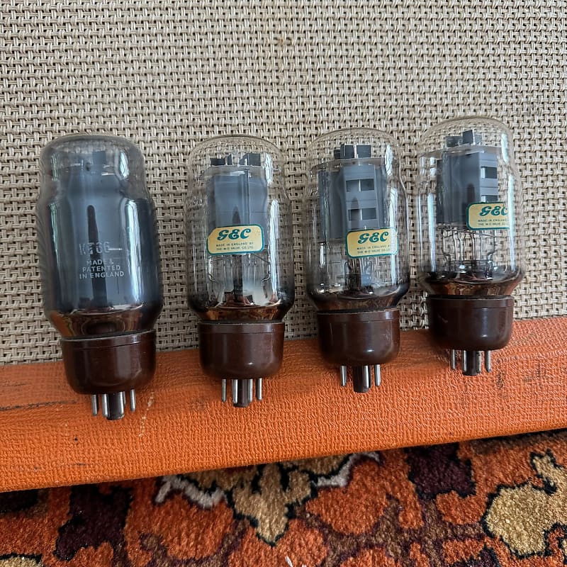 Quad 4x Vintage 1960s GEC KT66 Brown Base Valves Tubes | Reverb UK