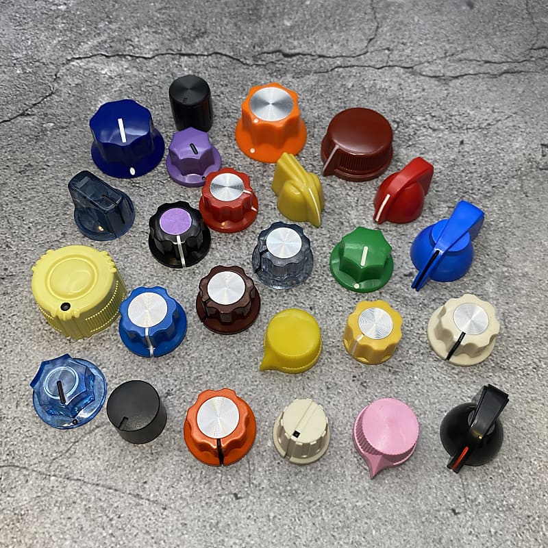 25 Pc Lot of Misc Mix Pedal & Guitar Amp Knob Knobs - Lot | Reverb