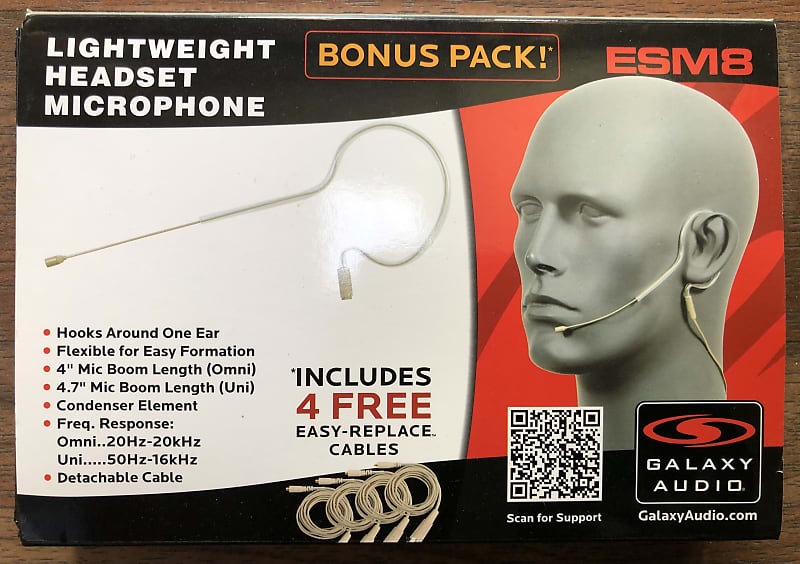 Audio Galaxy ESM8 Lightweight Headset Microphone | Reverb