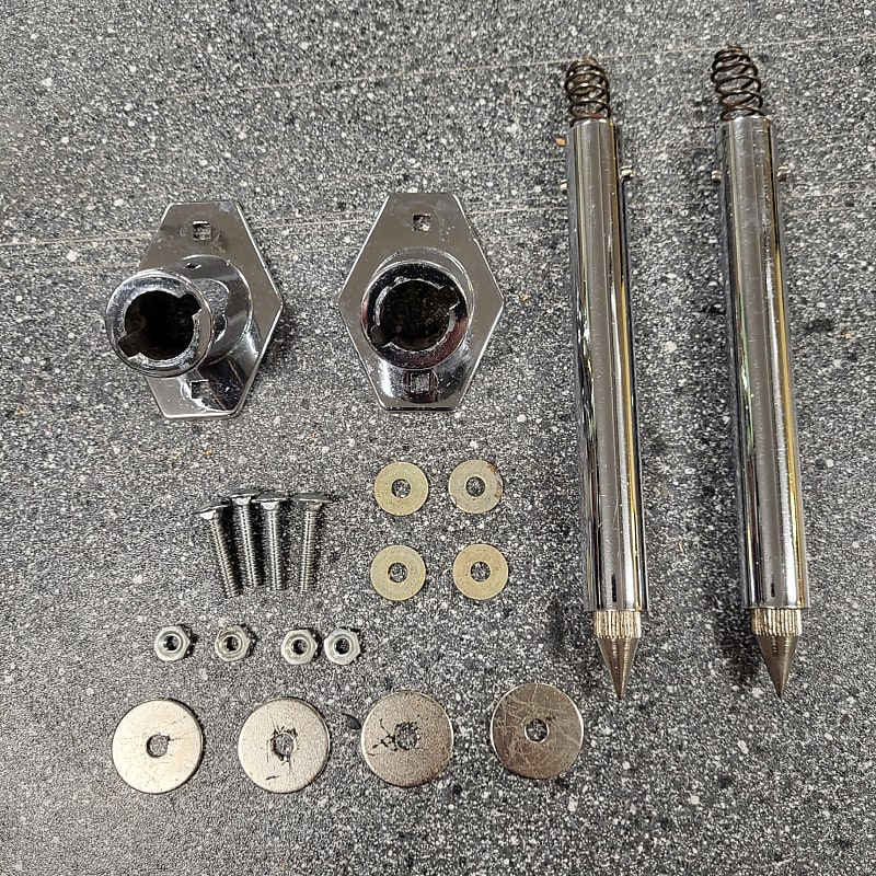 Fibes Fibes Bass Drum Legs Spurs Brackets 1970s Chrome | Reverb