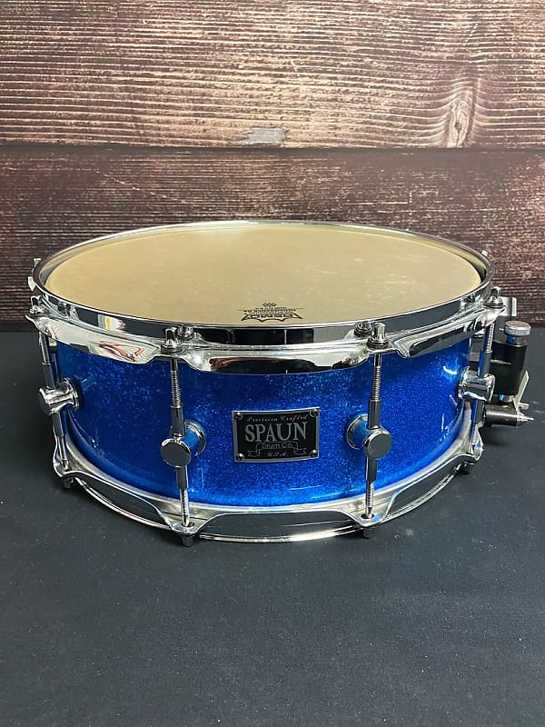 Spaun 5" x 14" Blue Sparkle Snare Drum Snare Drum (King of | Reverb