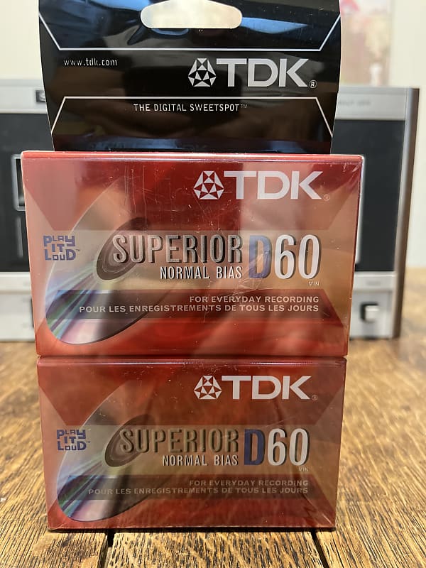 TDK Superior D60 Normal Bias Cassette 2 Pack 1990-2010 - Red | Reverb