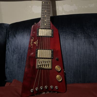 Arbor Stiletto Headless Retro 80s guitar red | Reverb