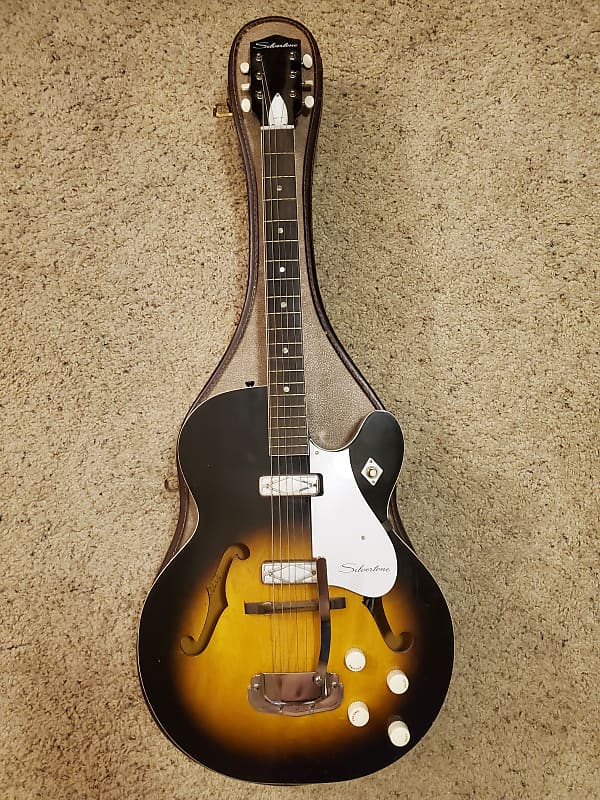 1960s Silvertone Harmony H56 Hollowbody, Dual Gold Foil | Reverb
