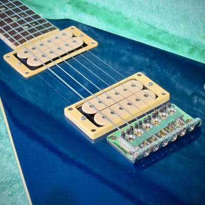 Cort Flying V NOS Guitar Metallic Blue in Perfect As New | Reverb