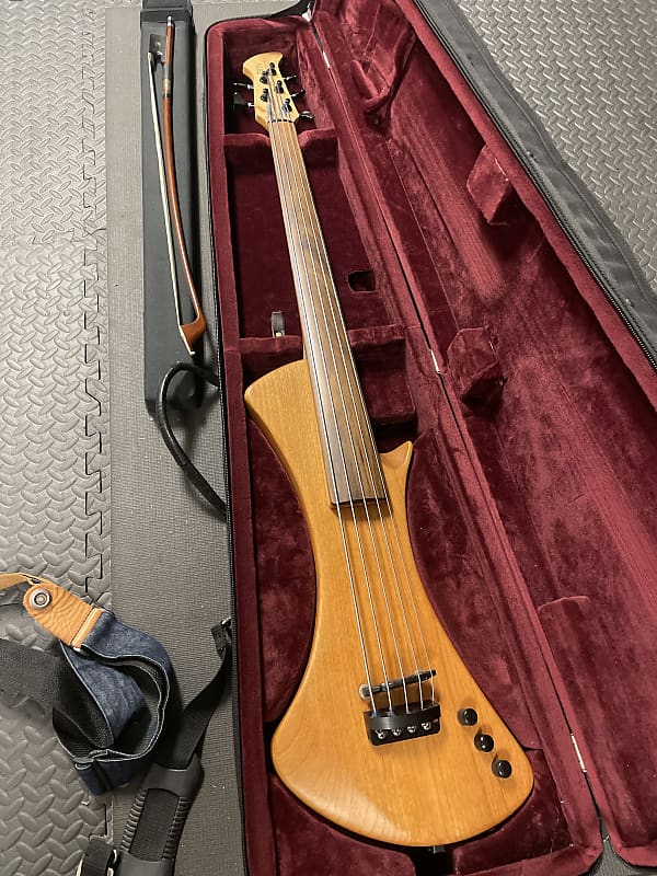 Zeta Crossover 5 String Bass Guitar, Case, Bow, stand | Reverb