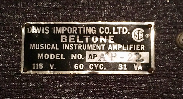 Beltone amp early 1960's Black / Purple | Reverb