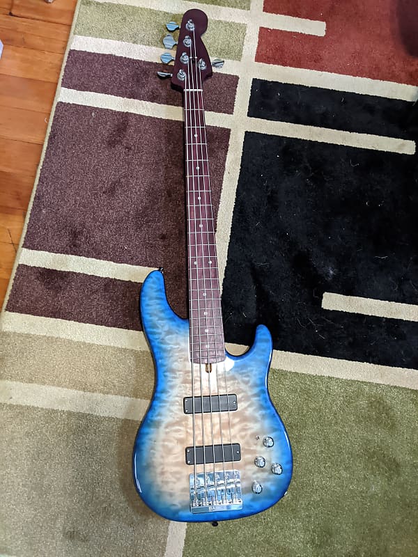 Warmoth Precision Bass 5 Deluxe 2017 Caribbean Burst | Reverb