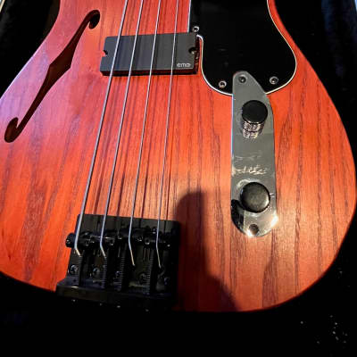 Bass, 4-string, custom, tele style, semi hollow, with case | Reverb