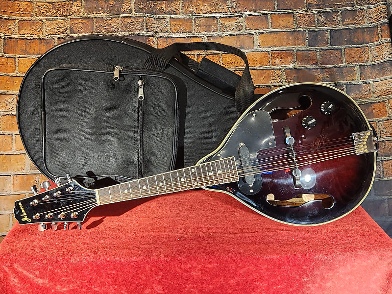 Johnson MA-115-E A-Style Acoustic-Electric Mandolin Crimson | Reverb