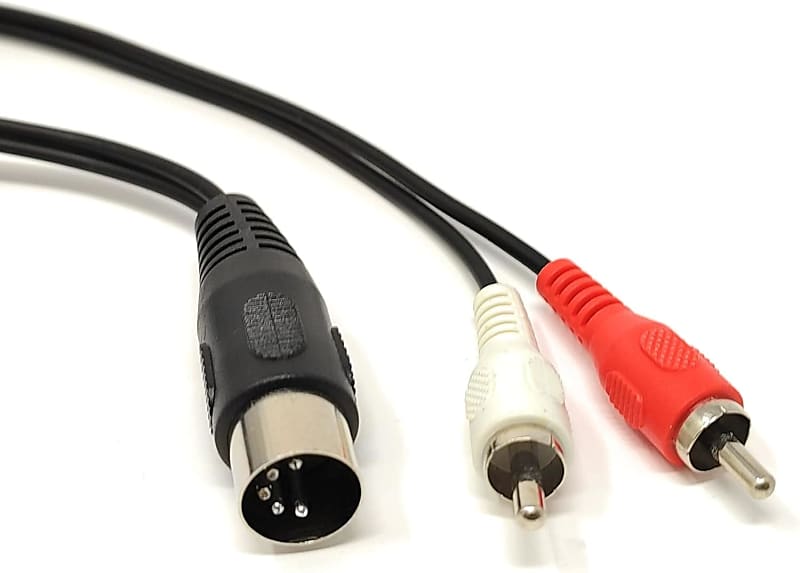 2m Long 5-Pin Midi to x 2 RCA Phono Male Plugs Audio Cable | Reverb UK