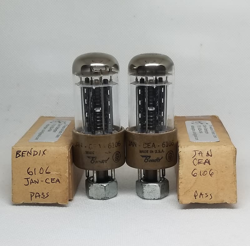 Bendix JAN 6106 Black Plate Rectifier Matched Pair NOS 5Y3 | Reverb