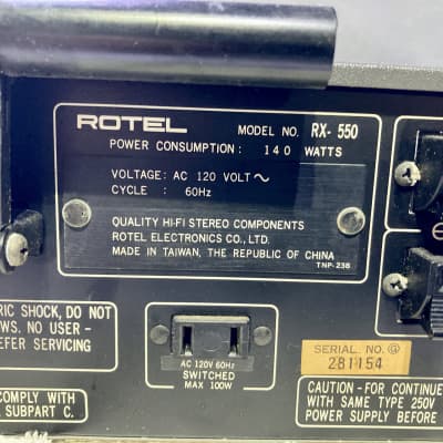 Rotel RX 550 1980 - Silver front. | Reverb