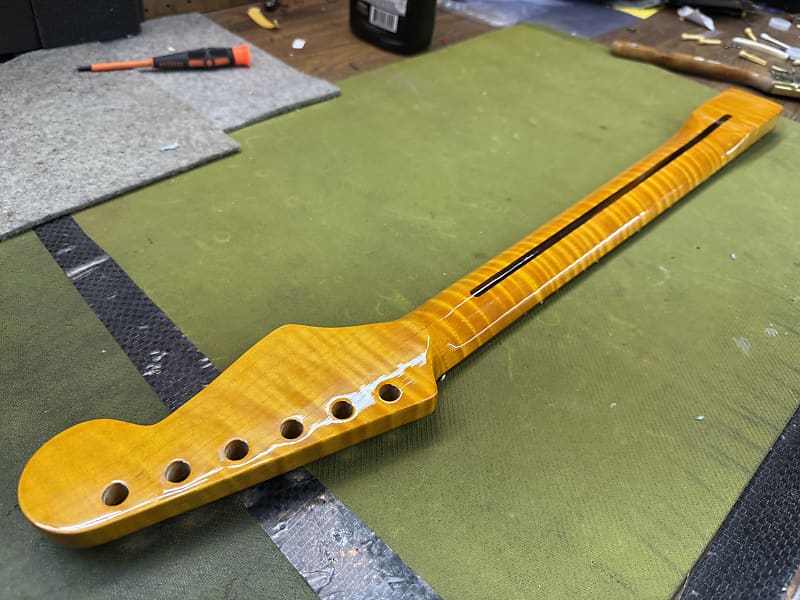 Custom Strat Neck - HIGHLY figured maple w/ rosewood | Reverb