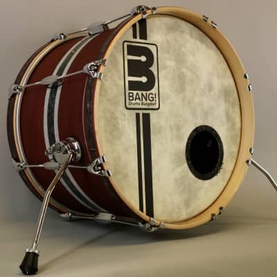Bang! Drums 18"x12" Bass Drum Mahogany/Silver Sparkle/Black | Reverb