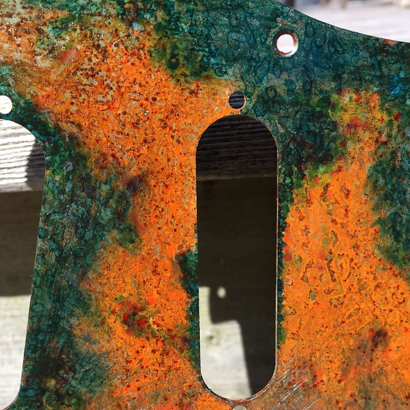Rusted Relics Strat SSS pickguard, with awesome patina | Reverb Canada