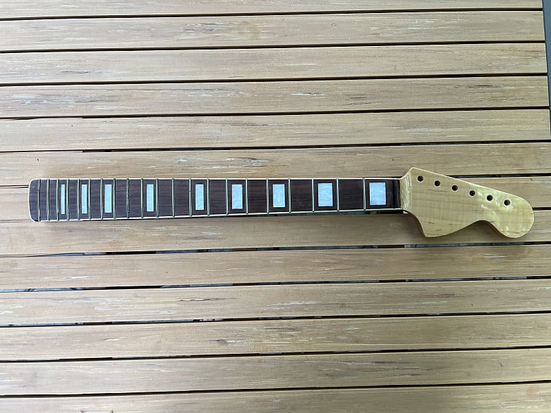 Jazzmaster / Stratocaster neck with binding and block inlays | Reverb