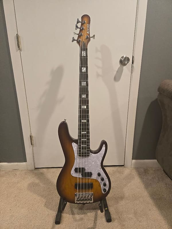 Kiesel PB5 5-String Electric Bass Guitar w/ Tobacco Sunburst | Reverb