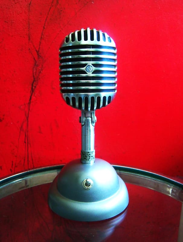 Vintage 1940's Shure 55C / 55 dynamic microphone satin chrome | Reverb