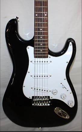 Fender Starcaster solid body electric guitar Black with white | Reverb