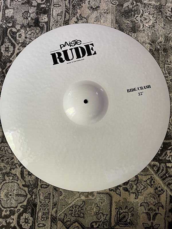 Paiste Rude Crash/Ride 22” Custom White with black logos | Reverb