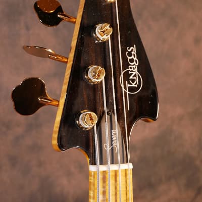 Knaggs Severn Bass B4 Tier 1 Flamed Maple Neck Gloss Black | Reverb