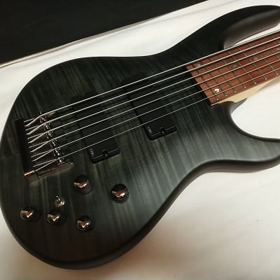 DEAN Edge 6 Flame Maple 6-string BASS guitar NEW Trans Black | Reverb