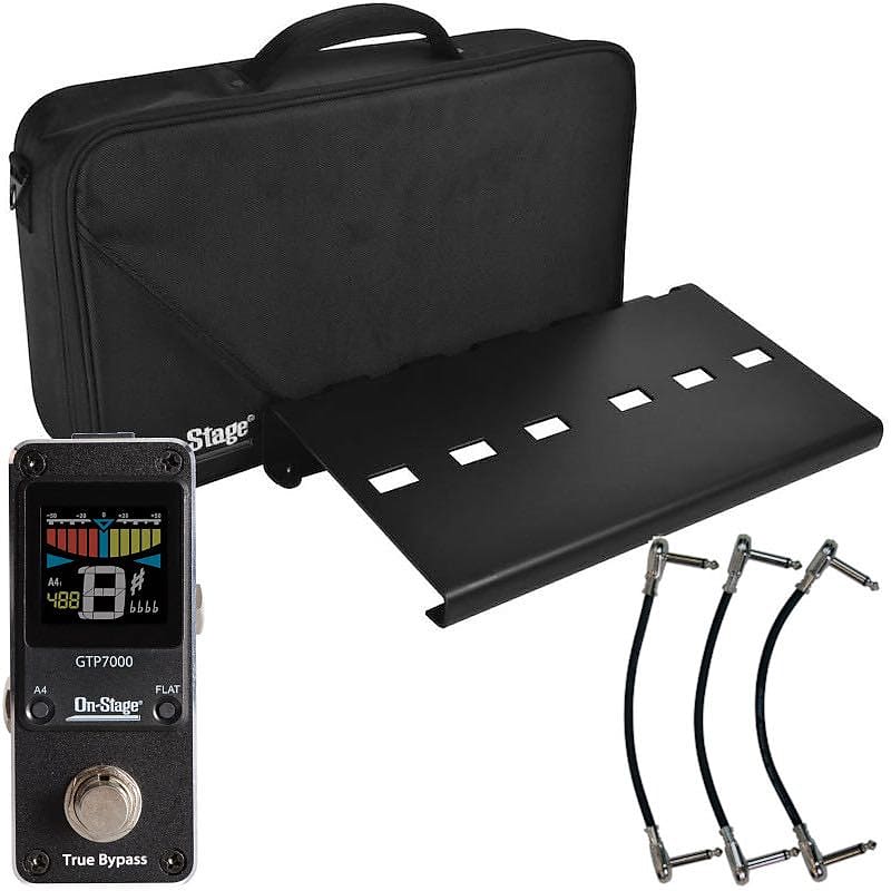 On-Stage GPB3000 Pedal Board Plus Tuner & Patch Cables Bundle | Reverb