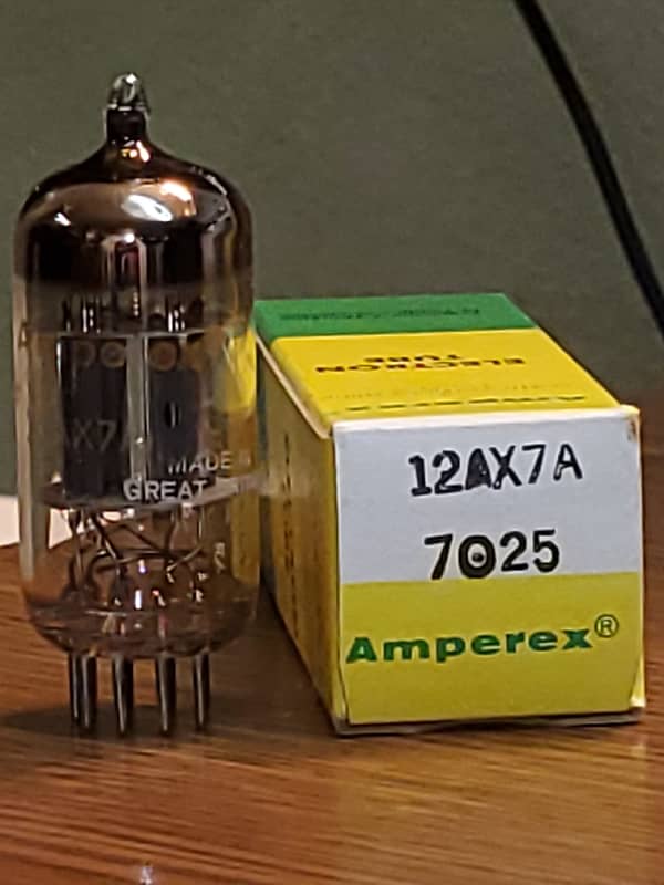 12AX7A/7025 Amperex etched Mullard codes 163 B5 F1 NOS/NIB | Reverb