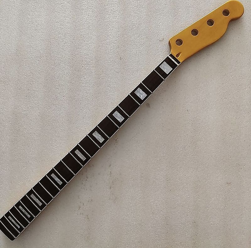 20 Frets Maple Yellow Glossy Finish 4 String Bass Neck, | Reverb