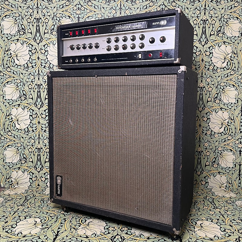 Sunn Concert PA Control Amp and 412 S Cabinet 1970 | Reverb