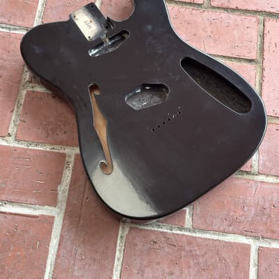 MJT Telecaster Thinline Body - Black | Reverb