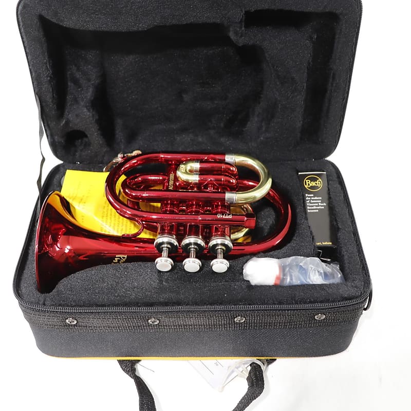 Bach Model PT710R 'Prelude' Bb Pocket Trumpet in Red BRAND | Reverb