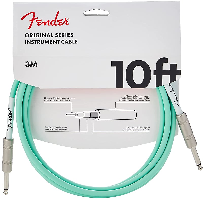 Fender original series cable (10 ft,surf green) 2023 - Green | Reverb