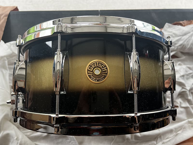 Gretsch 6.5” x 14” USA Custom Snare Drum - Black/Gold | Reverb