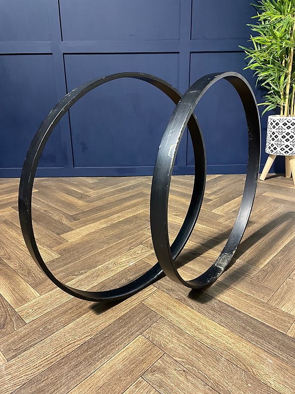 Black Bass Drum 22” Wooden Hoops Rims Hardware #LQ153 | Reverb