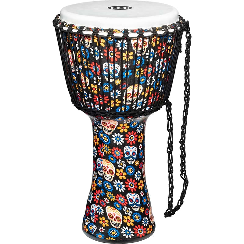 Meinl Rope Tuned, Travel Djembe - 12”, day of the dead, | Reverb