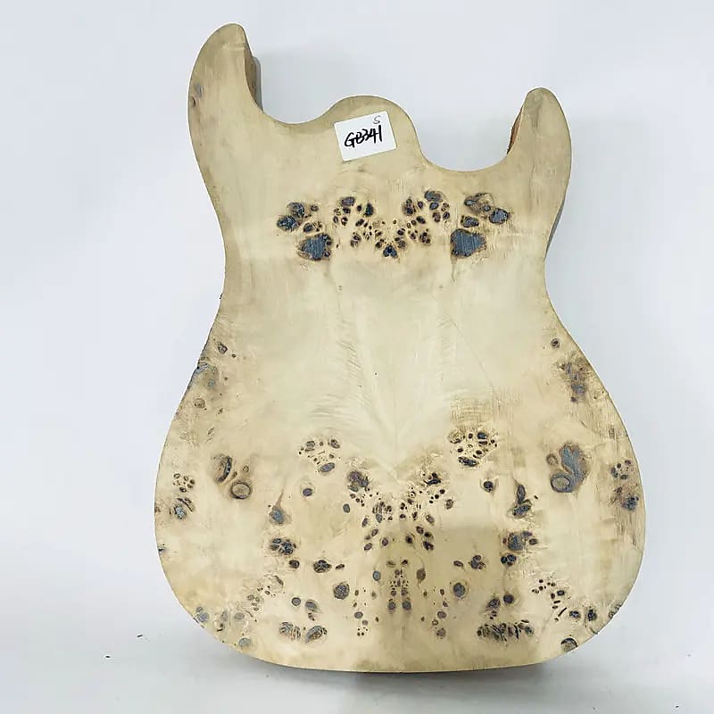 Solid Burl Wood Top DIY Project Guitar Body | Reverb