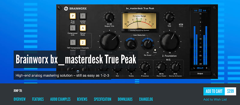 Brainworx bx_masterdesk True Peak | Reverb