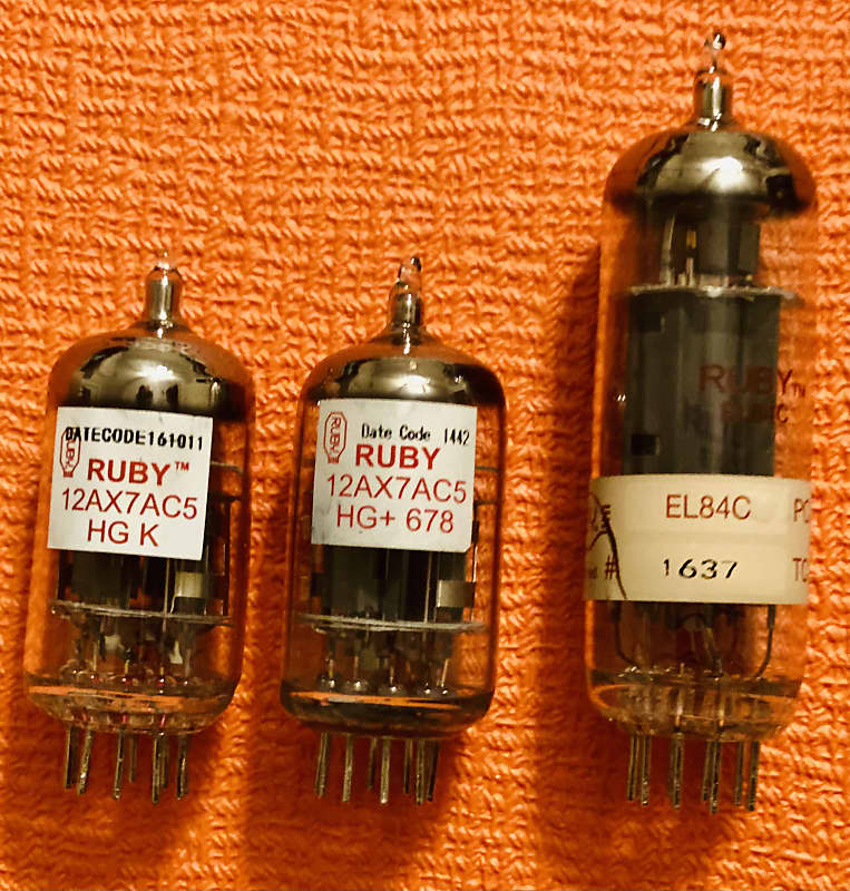 Ruby Tubes - Tube set for Vox (12AX7 / EL84) | Reverb