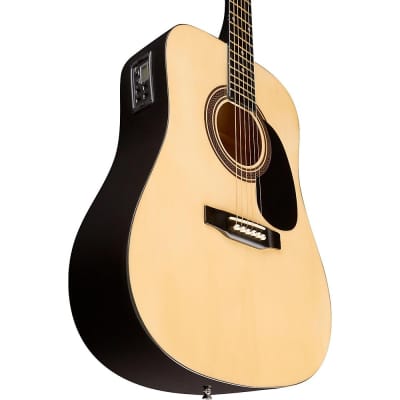 Rogue RA-090 Dreadnought Acoustic-Electric Guitar Natural | Reverb