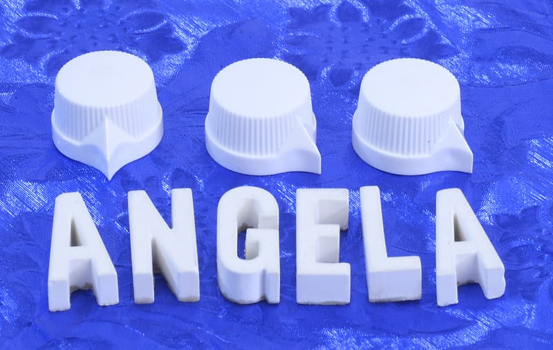 Three White Pointer Set Screw Knobs For Amps, Effects, Studio | Reverb