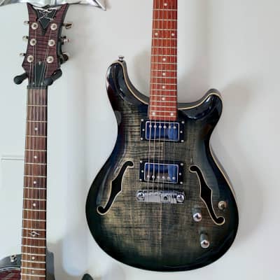 Harley Benton CST-24HB Charcoal Flame Deluxe Hollow Body | Reverb