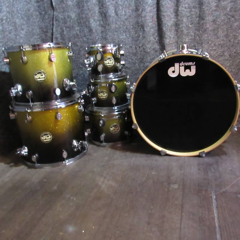 PDP X7 Dressed as a DW Drum Kit in Gold Fade Shell Pack | Reverb UK