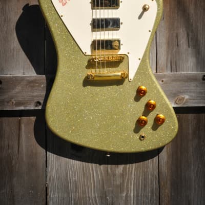 Gibson Custom Shop 1 of 1 Non Reverse FireBird Gold Sparkle | Reverb