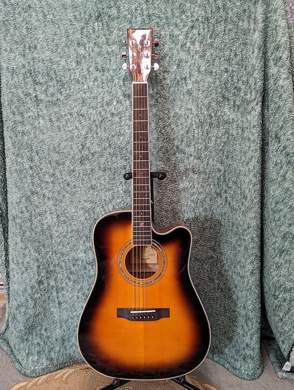 Zager ZAD50CE Solid Spruce/Mahogany Acoustic Electric Vintage | Reverb